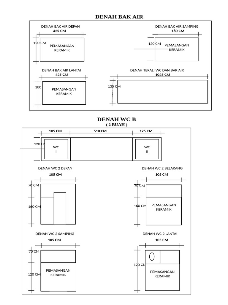 Denah dan Pemasangan Bak Air dan WC | PDF
