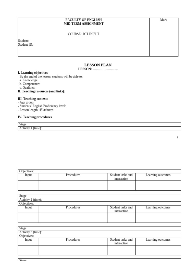 NH D NG B I Thi Lesson Plan | PDF