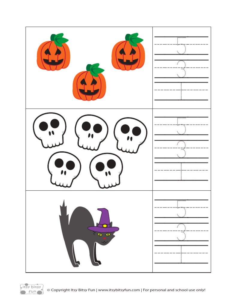 Halloween Counting Tracing Worksheets4k | PDF