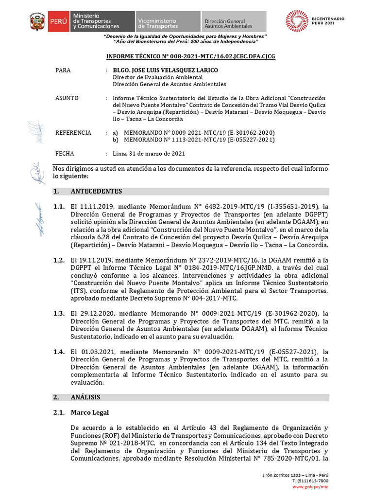E-301962-2020 IT 008.ITS - Pte Montalvo - Informe Final - Rev JEC-DFA-CCG (R) PDF | PDF | Puente ...