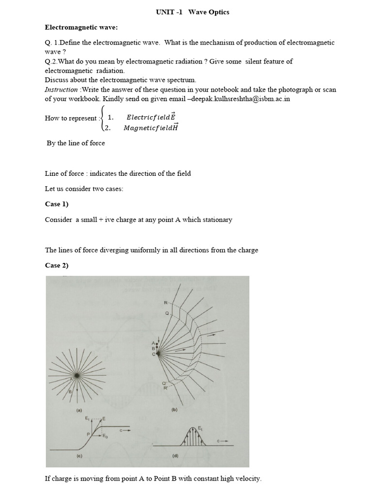 Unit 1 Wave optics Complete | PDF | Electromagnetic Radiation | Electromagnetic Spectrum