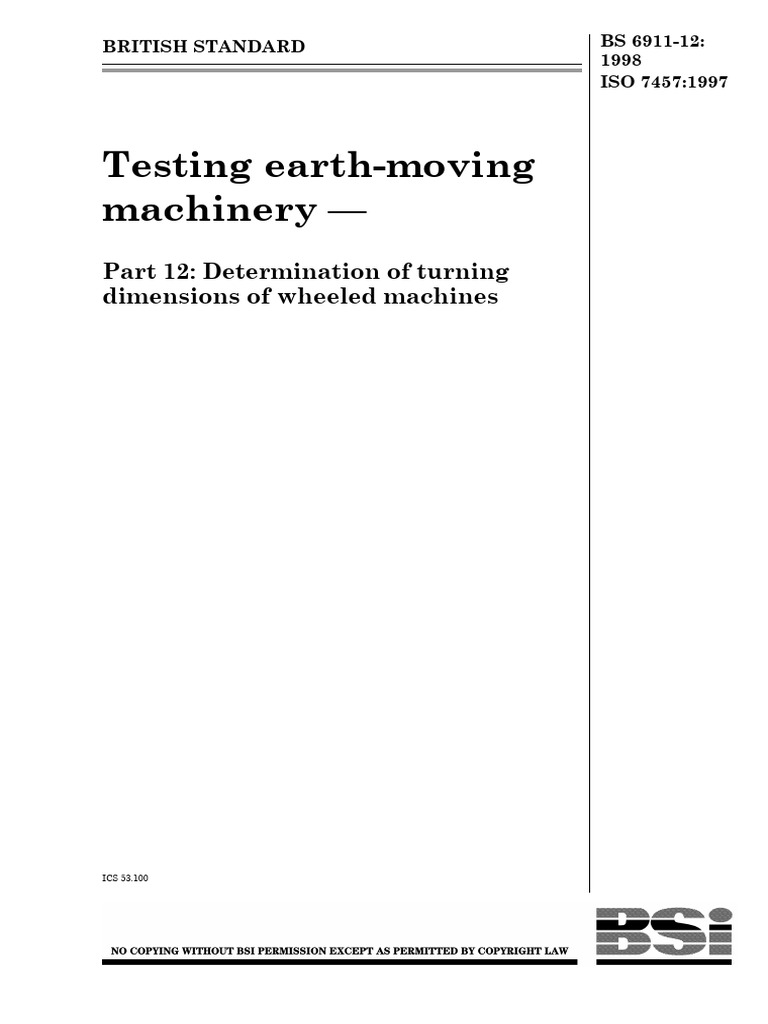 BS 06911-12-1998 (Iso 7457-1997) | PDF | International Organization For ...