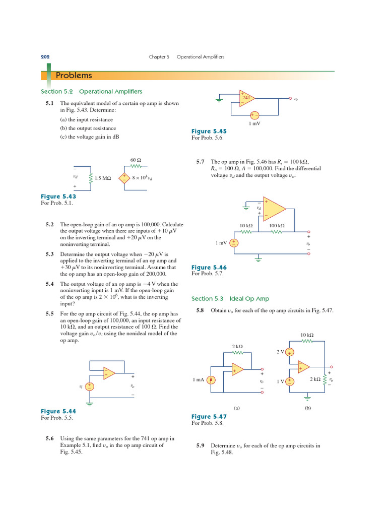 Week 2 Lab Op Amp Problems For Labs Pdf Operational Amplifier 7246