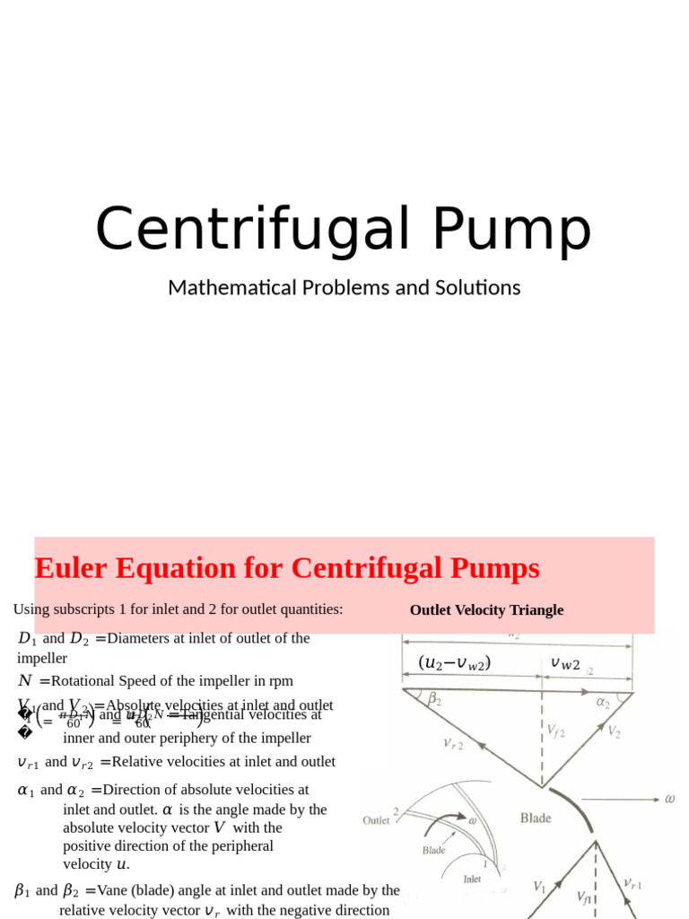 Centrifugal Pump Calculations Guide | PDF | Pump | Hydraulics