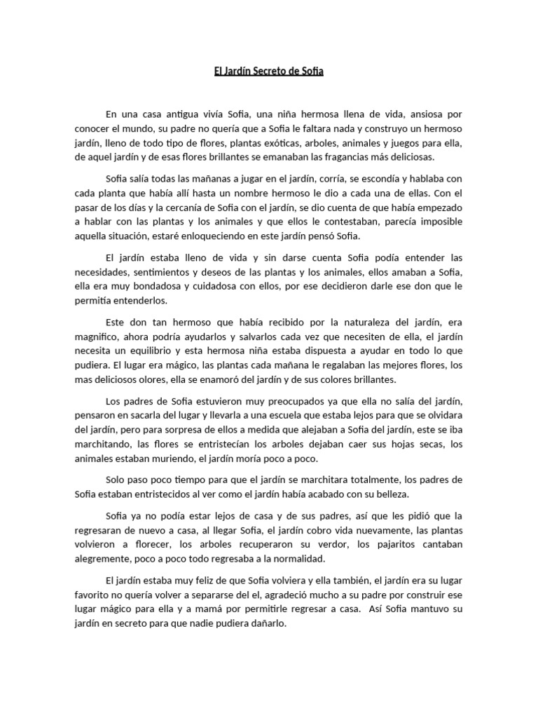 El Jardín Secreto de Sofia | PDF