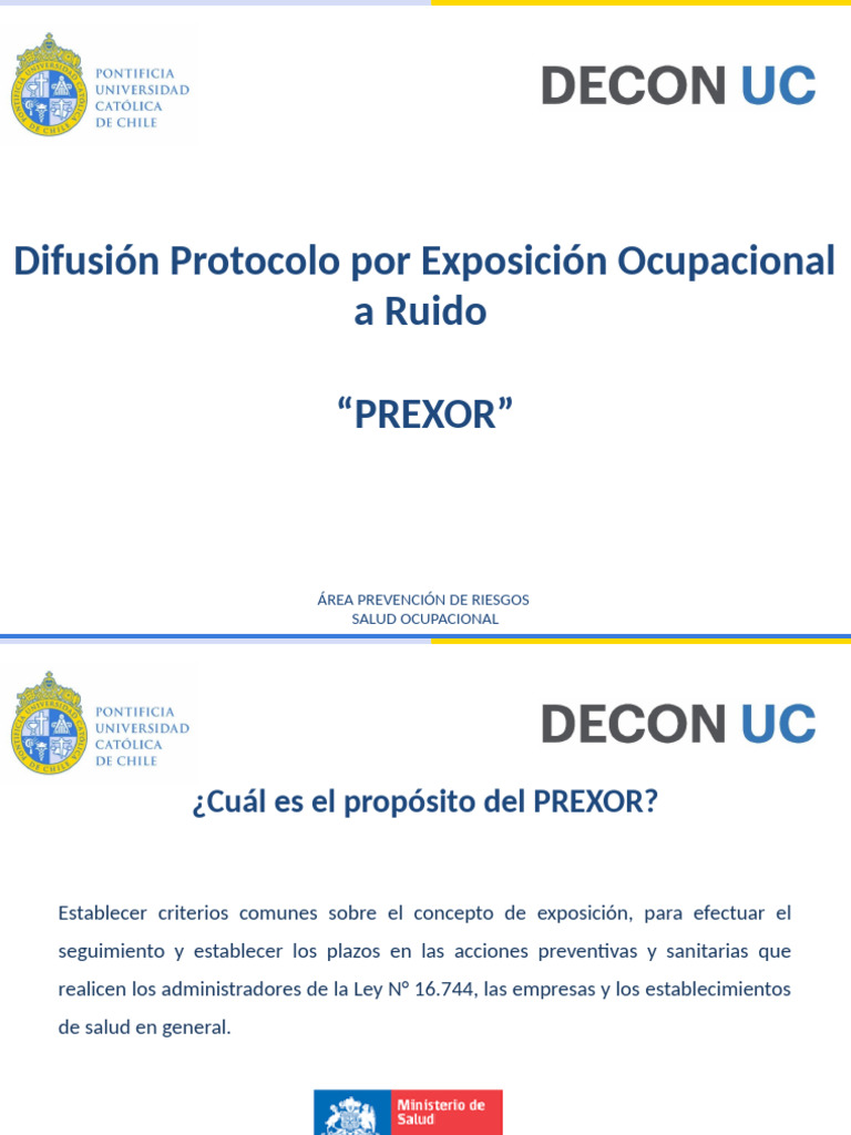 Difusión de Protocolo PREXOR | PDF | ruido | Seguridad y salud ocupacional