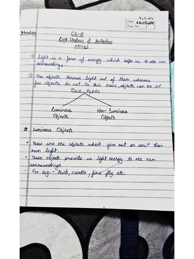 CH 8 Light, Shadow and Reflection | PDF