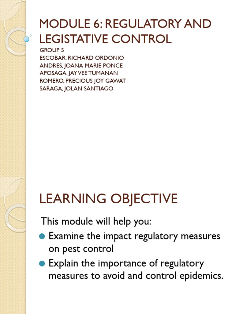 MODULE 6 | PDF | Pest (Organism) | Quarantine