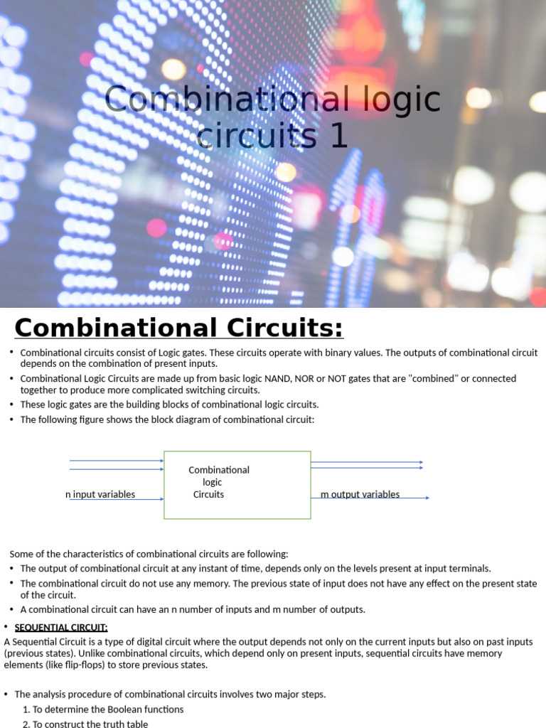 Combinational Logic Circuits 1 | PDF | Logic Gate | Subtraction
