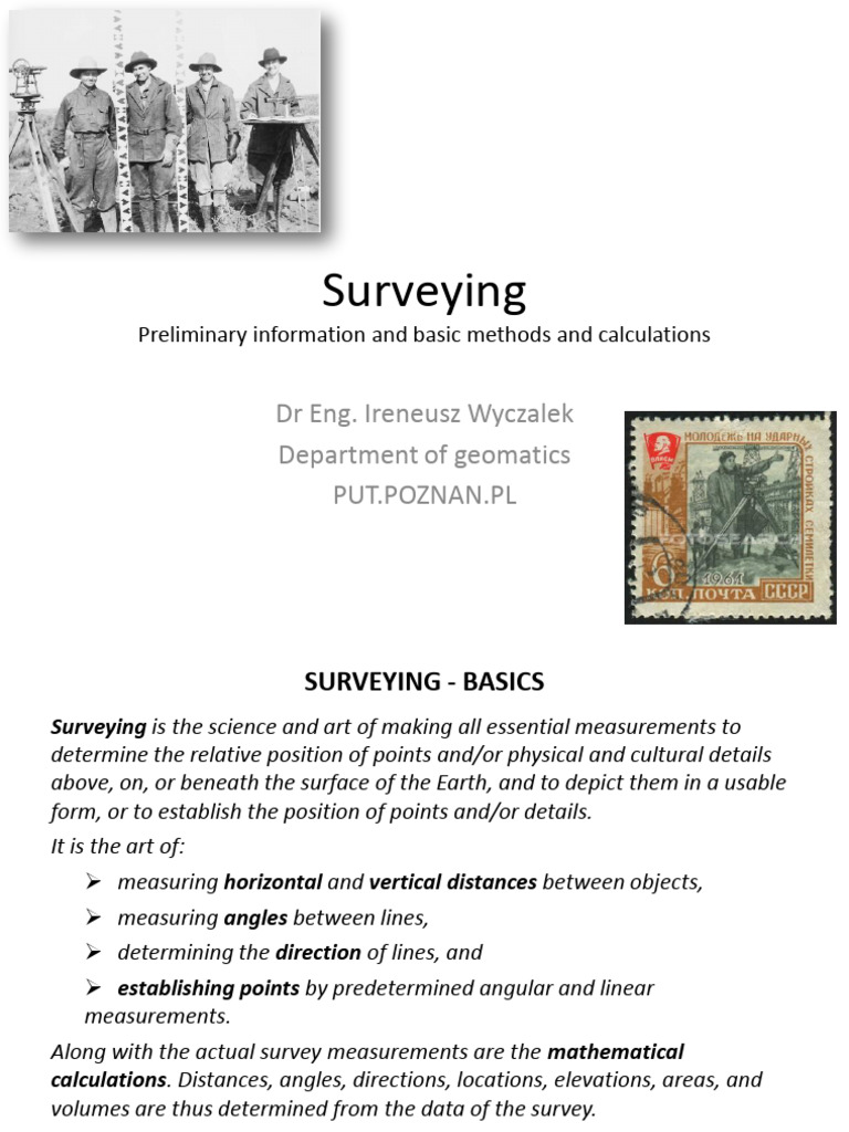 Lecture I - Basics of Surveying | PDF | Surveying