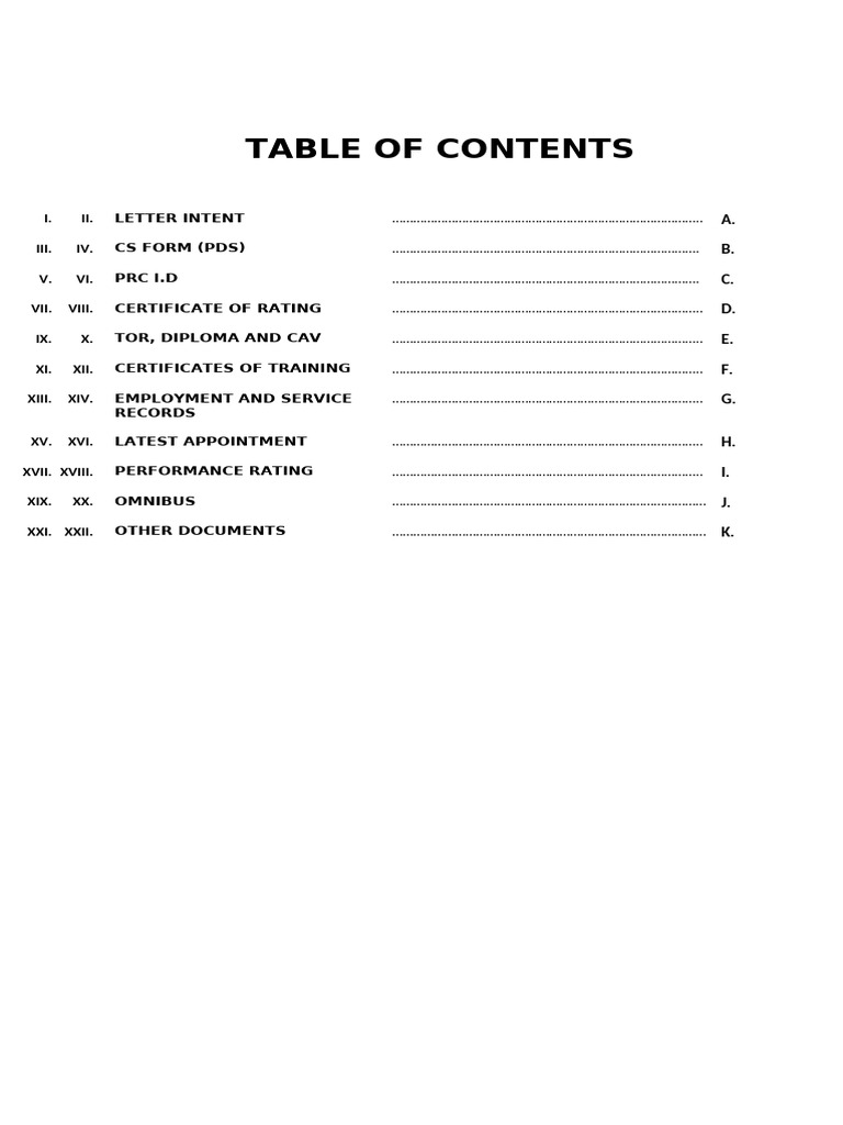 Table of Content and Ranking Tabbing | PDF