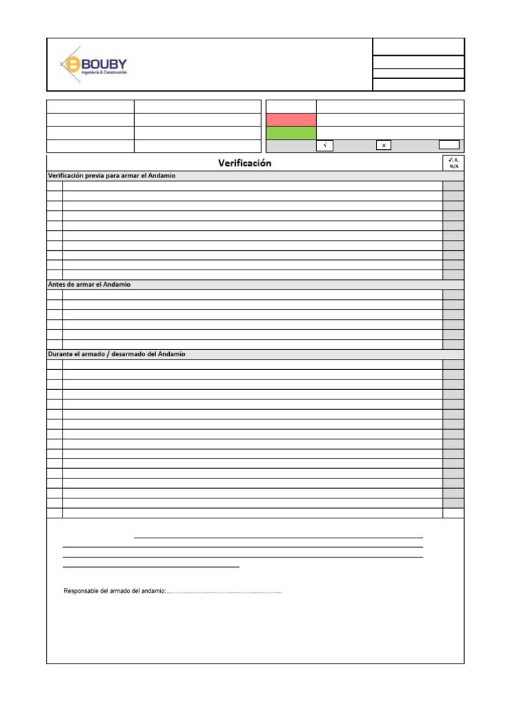 Checklist de Seguridad para Andamios | PDF | Andamio