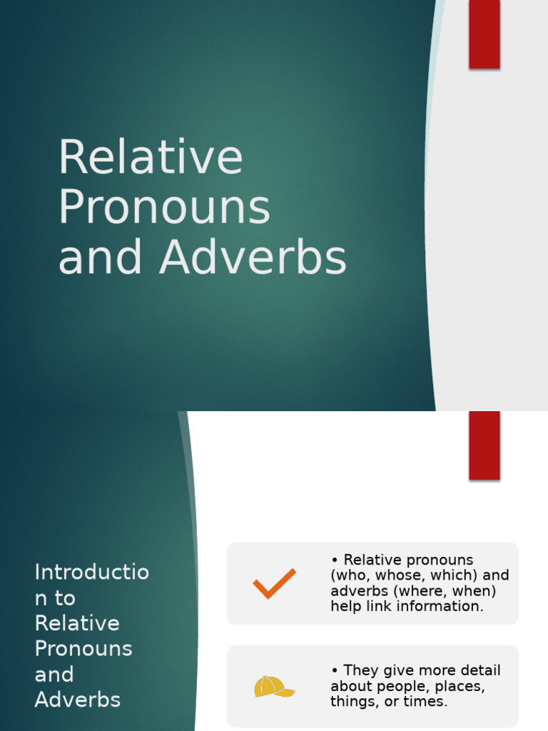 Mastering Relative Pronouns & Adverbs | PDF | Linguistic Morphology ...