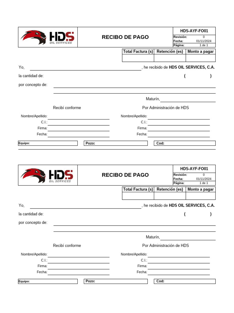 Modelo de Recibo de Pago Escolar | PDF