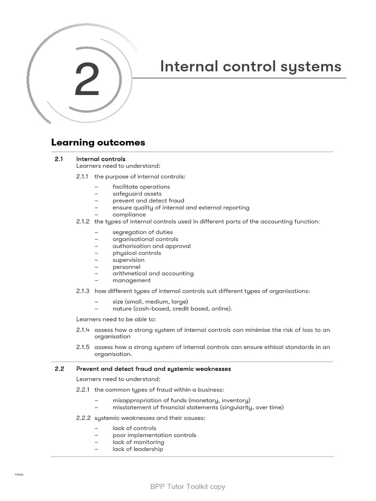 CN2 - System of Internal Control | PDF | Internal Control | Business