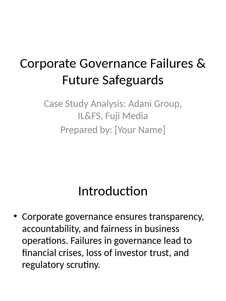 Corporate Governance Failures | PDF