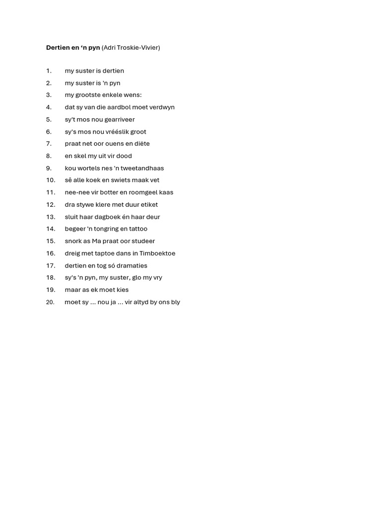 Dertien en 'N Pyn | PDF