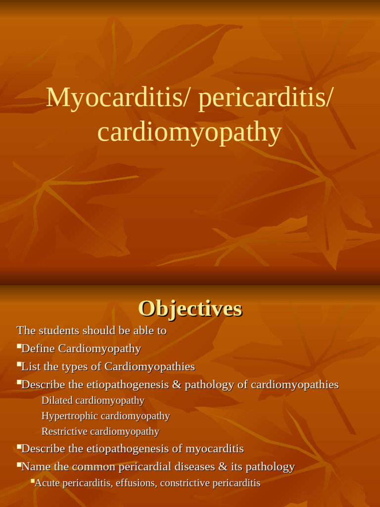 26. Myocarditis pericarditis cardiomyopathy | PDF | Cardiac Muscle ...