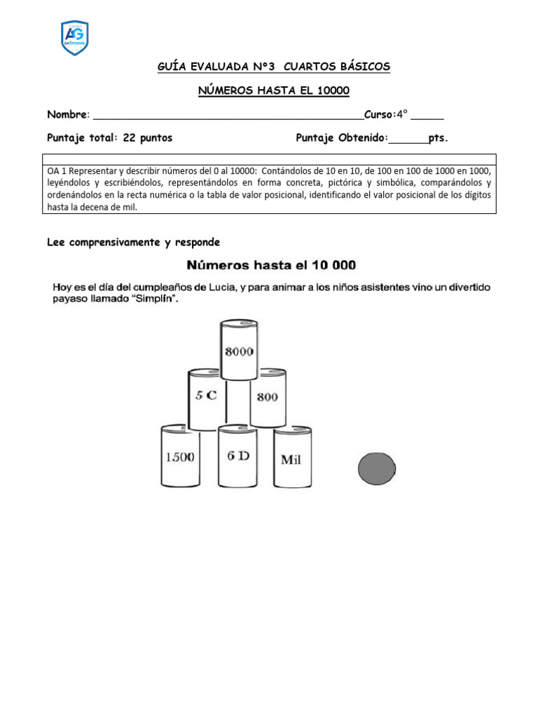 Guia Evaluada Matemetica N3 | PDF