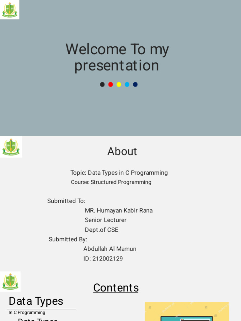 Data Types in C Programming | PDF