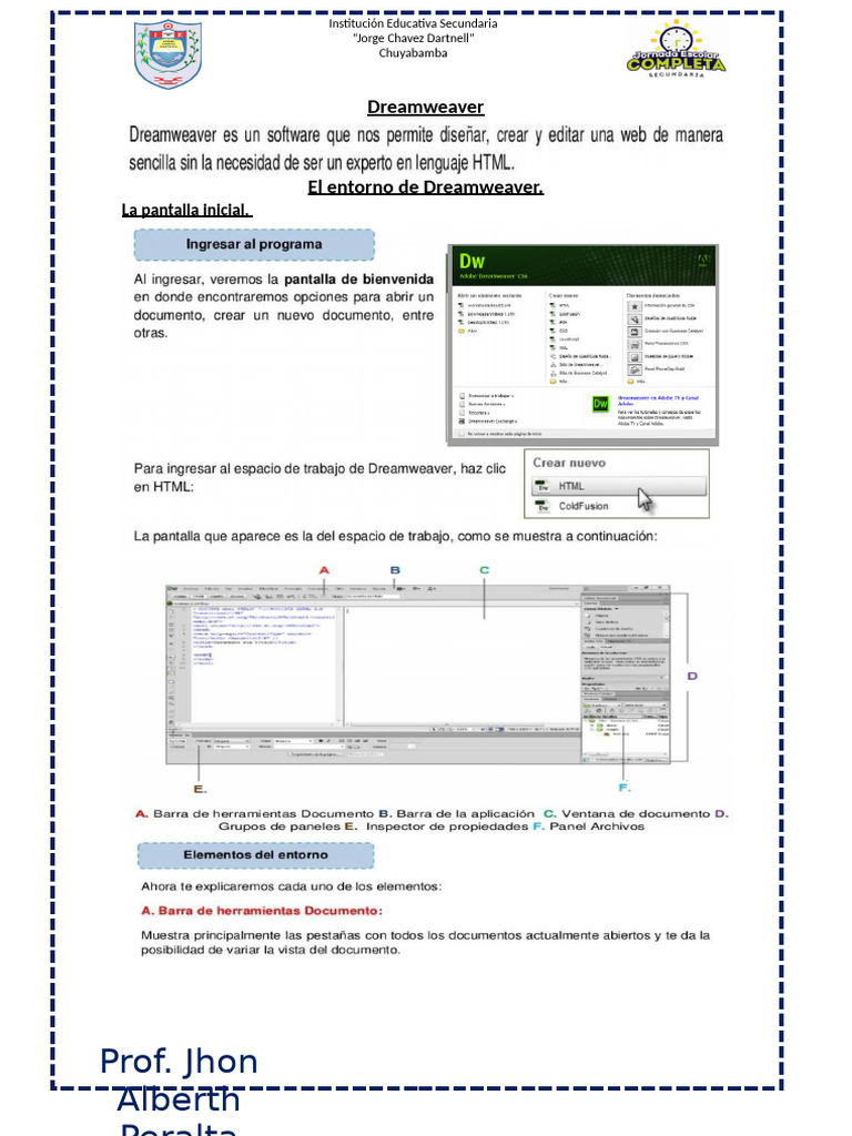 Introduccion A Dreamweaver y Entorno | PDF