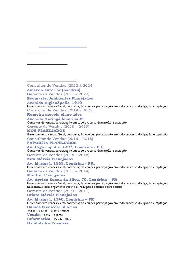 Curriculum Vitae Marcelo Feliciano | PDF