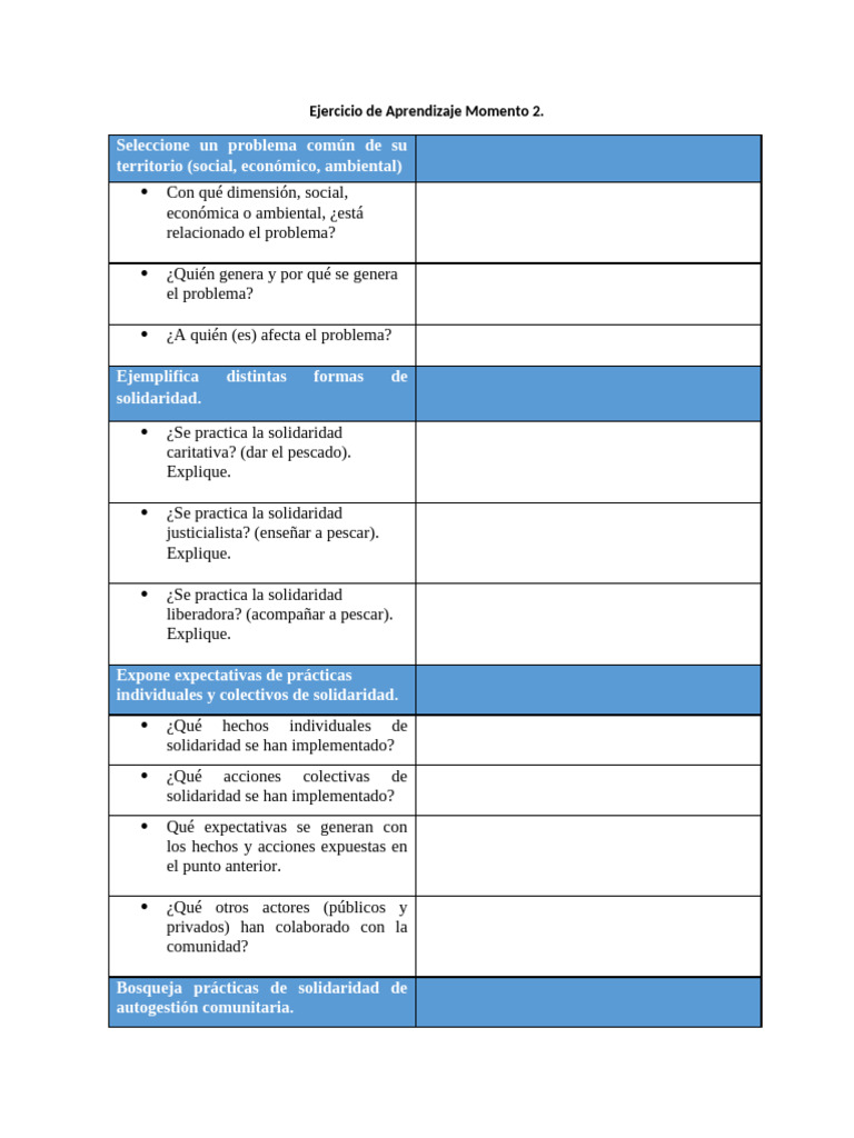 formato EJERCICIO DE APRENDIZAJE | PDF