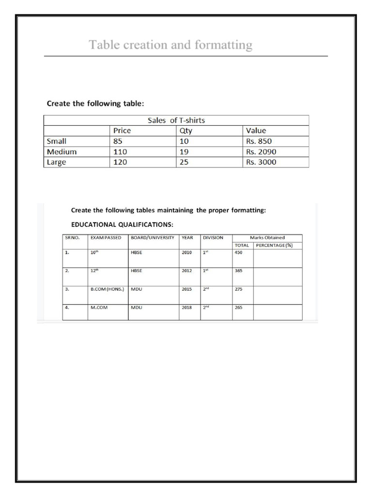 Ms-Word Assignments - 1 | PDF