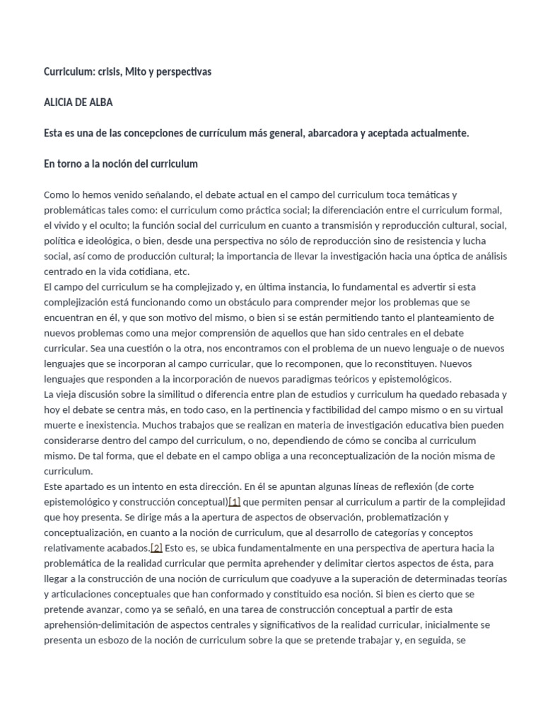 Curriculum: Crisis y Nuevas Perspectivas | PDF | Plan de estudios | Ideologías