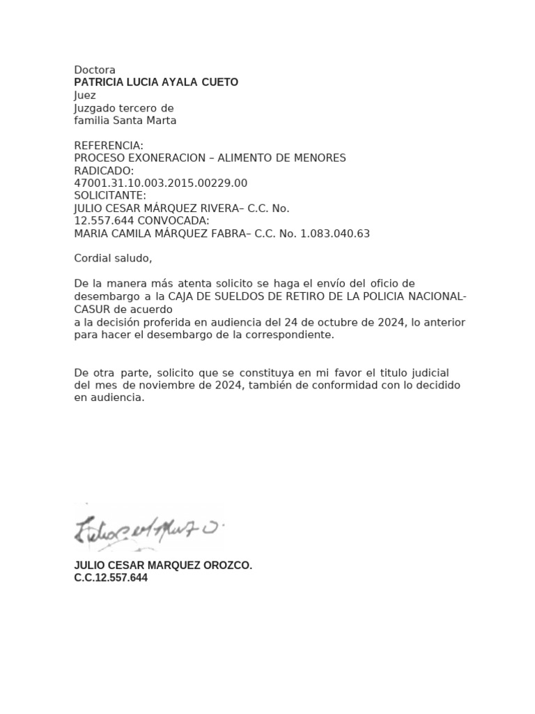 Solicitud de Titulo Julio Marquez - Noviembre | PDF