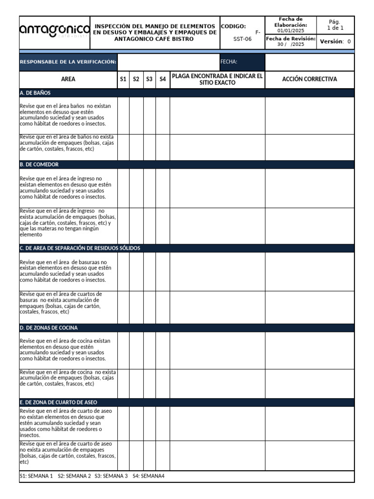 F-SST-06 - Insp Mae Uso y Desu | PDF