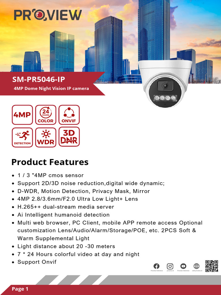 Data Sheet Proview SM 5046 IP | PDF | Camera | Network Architecture