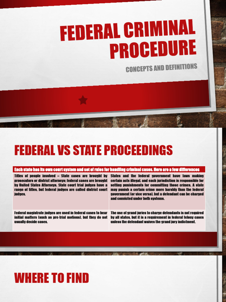 Federal Criminal Procedure Overview | PDF | Plea | Witness