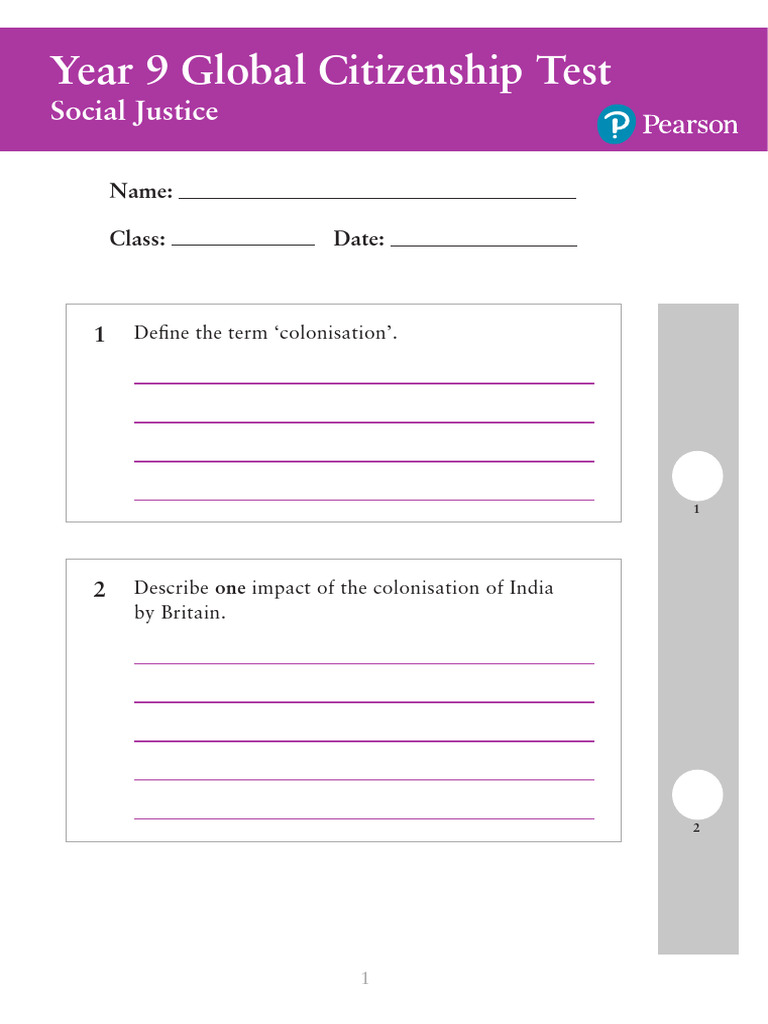 Year 9 Social Justice Test Set 2 | PDF | Poverty | Poverty & Homelessness