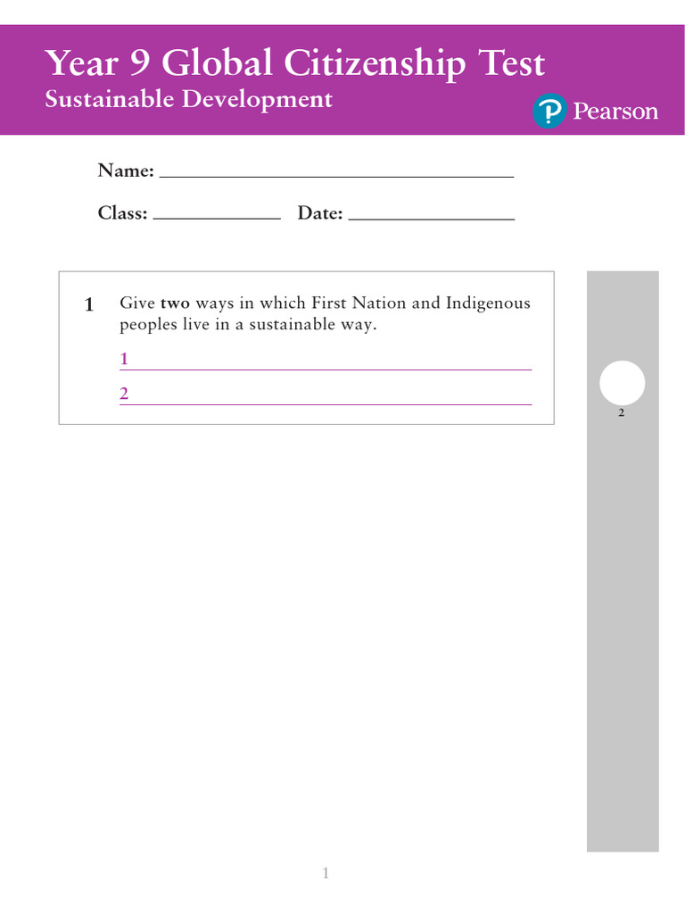 Year 9 Sustainable Development Test Set 2 | PDF | Climate Change ...