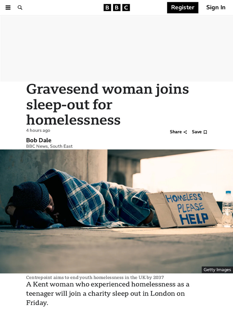 Gravesend Woman Raises Awareness for Homelessness | PDF | Homelessness