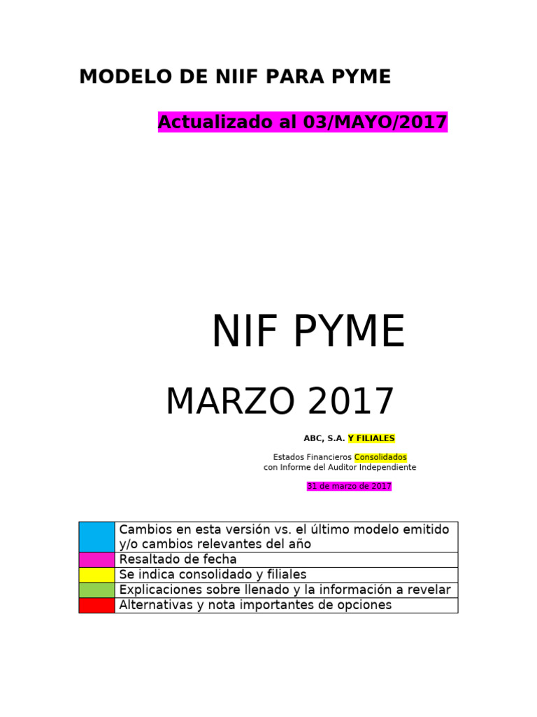 Informe Niif-Pyme | PDF | normas internacionales de INFORMACION ...