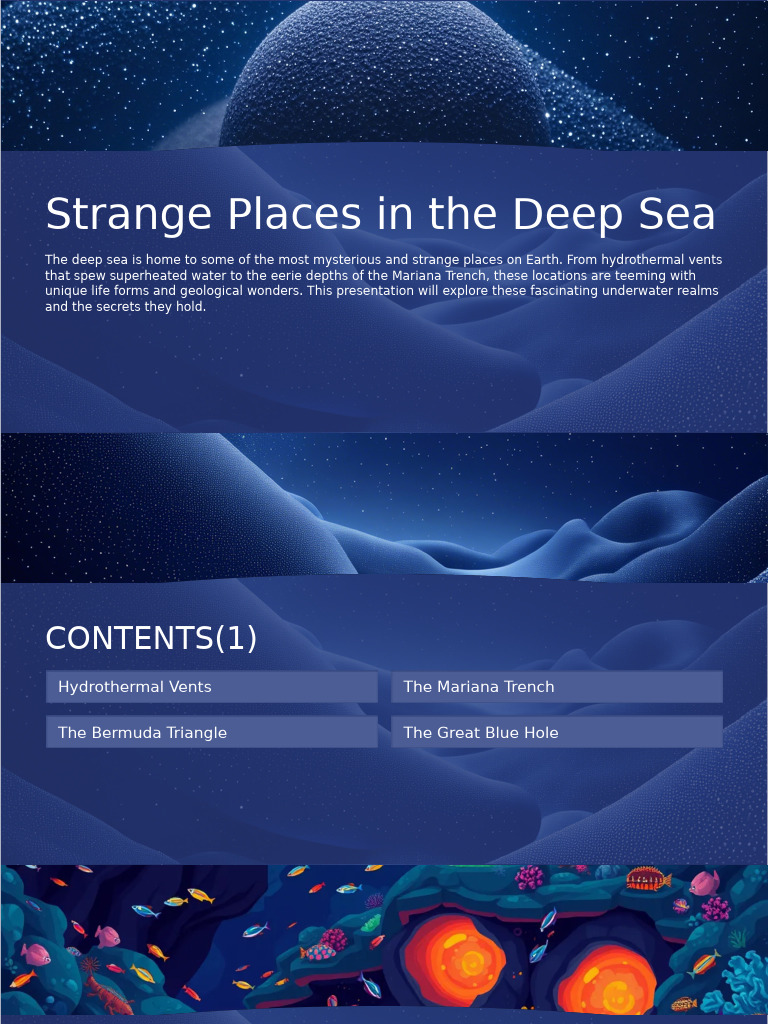 Strange Places in The Deep Sea | PDF | Deep Sea | Oceans