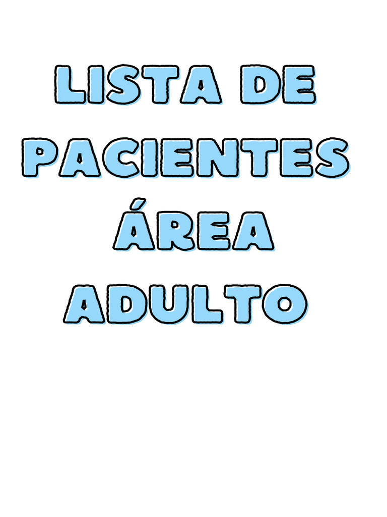 Lista de Pacientes Área Adulto | PDF