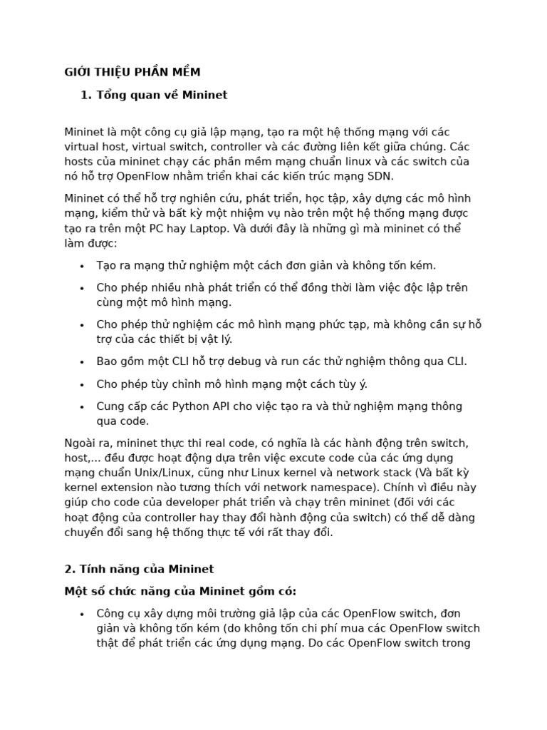 phần 1,2,3 mininet | PDF