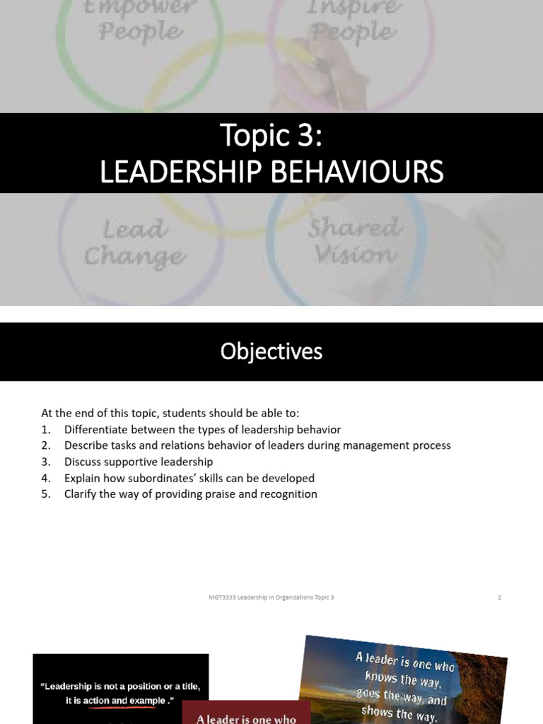 Leadership Behaviors in Management | PDF | Leadership | Behavior