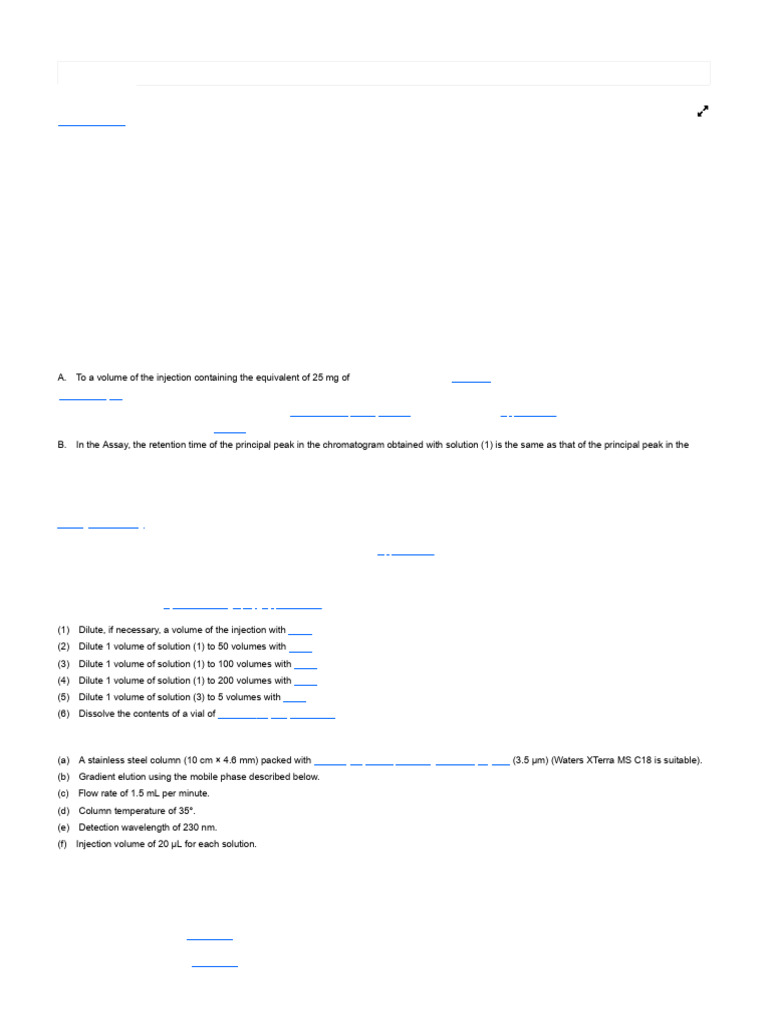 Ranitidine Injection Specifications | PDF | Chromatography | High ...