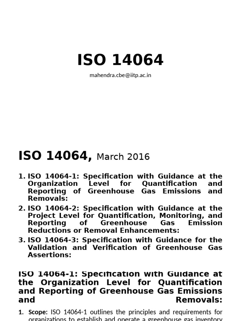 ISO 14064: GHG Accounting Standards | PDF | Greenhouse Gas ...