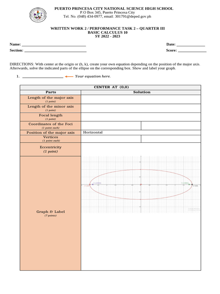 Quarter IV WW and PT 1 4 | PDF | Cartesian Coordinate System | Analytic ...