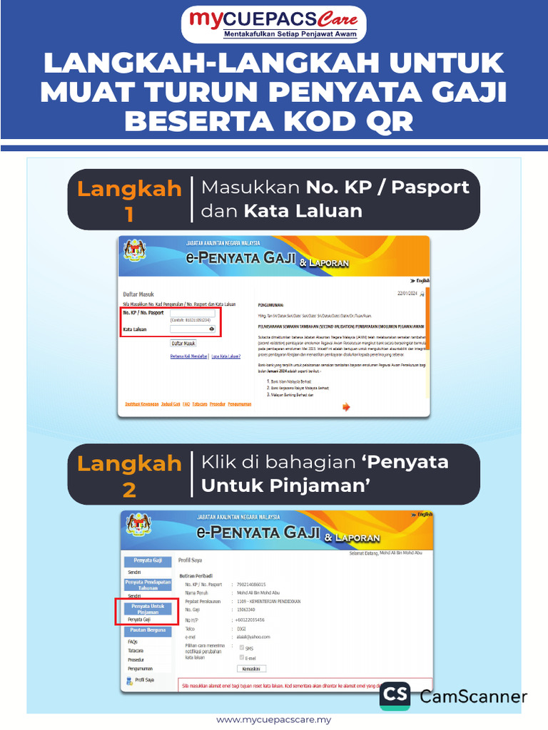 Langkah-Langkah Muat Turun Penyata Gaji .pdf | PDF