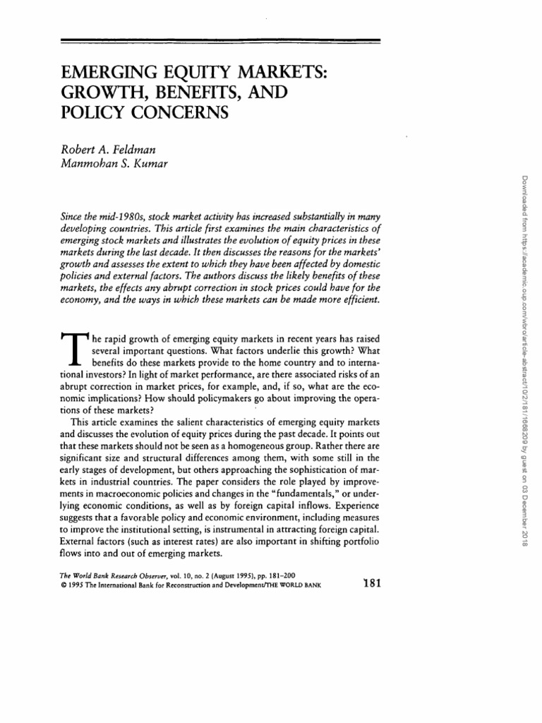 Emerging Equity Markets Growth Benefits | PDF | Economic Bubble | Stock ...