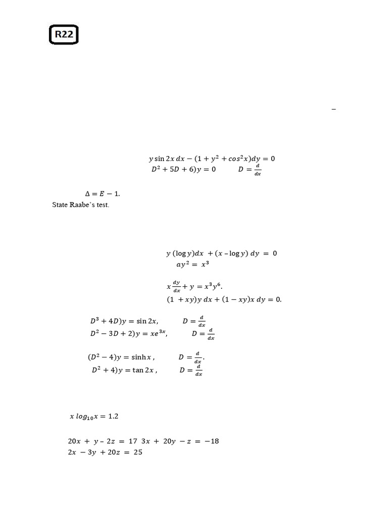 Differential Equations Numerical Methods 22MTC04 (1) | PDF | Equations | Mathematics Of Computing