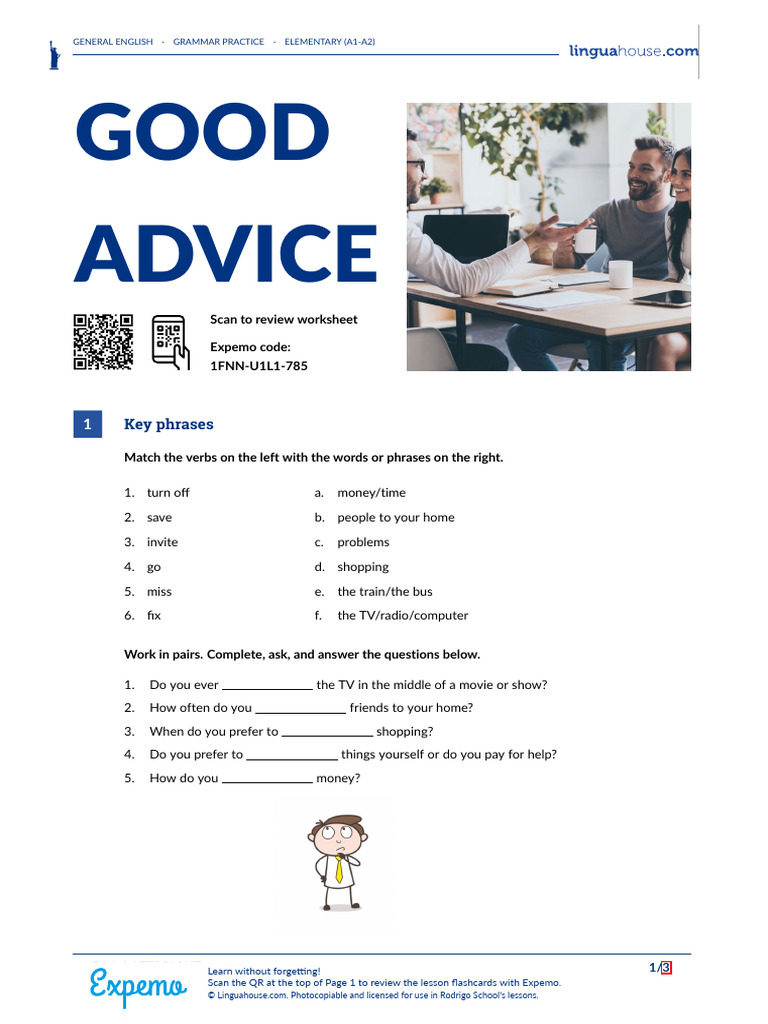 Good Advice American English Student | PDF