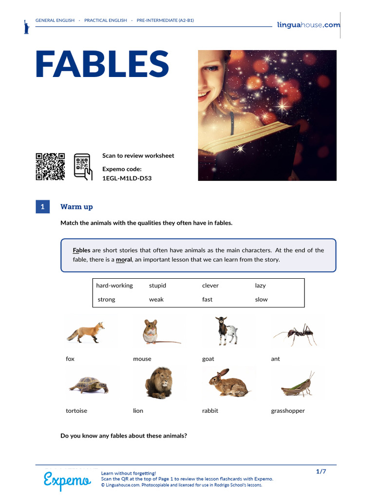 Fables for ESL Students: Key Lessons | PDF