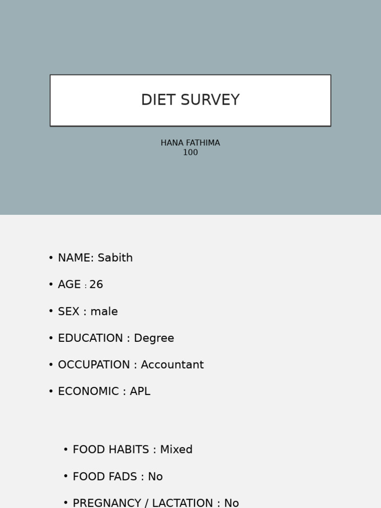 Diet Survey | PDF